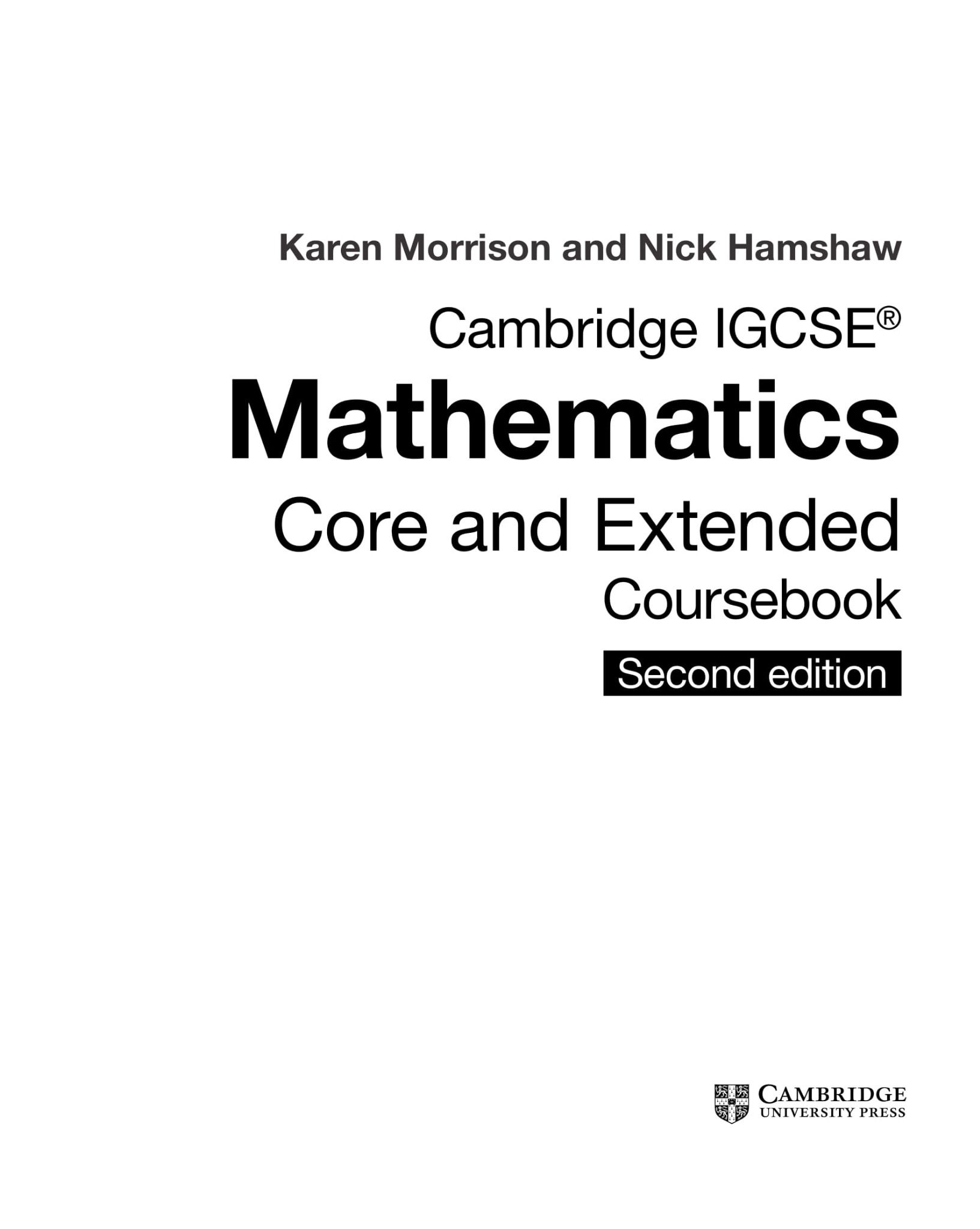 Cambridge IGCSE® Mathematics Core and Extended Coursebook, 2nd Edition – E-books Max30