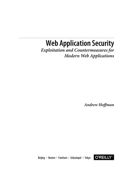 Web Application Security: Exploitation and Countermeasures for Modern ...