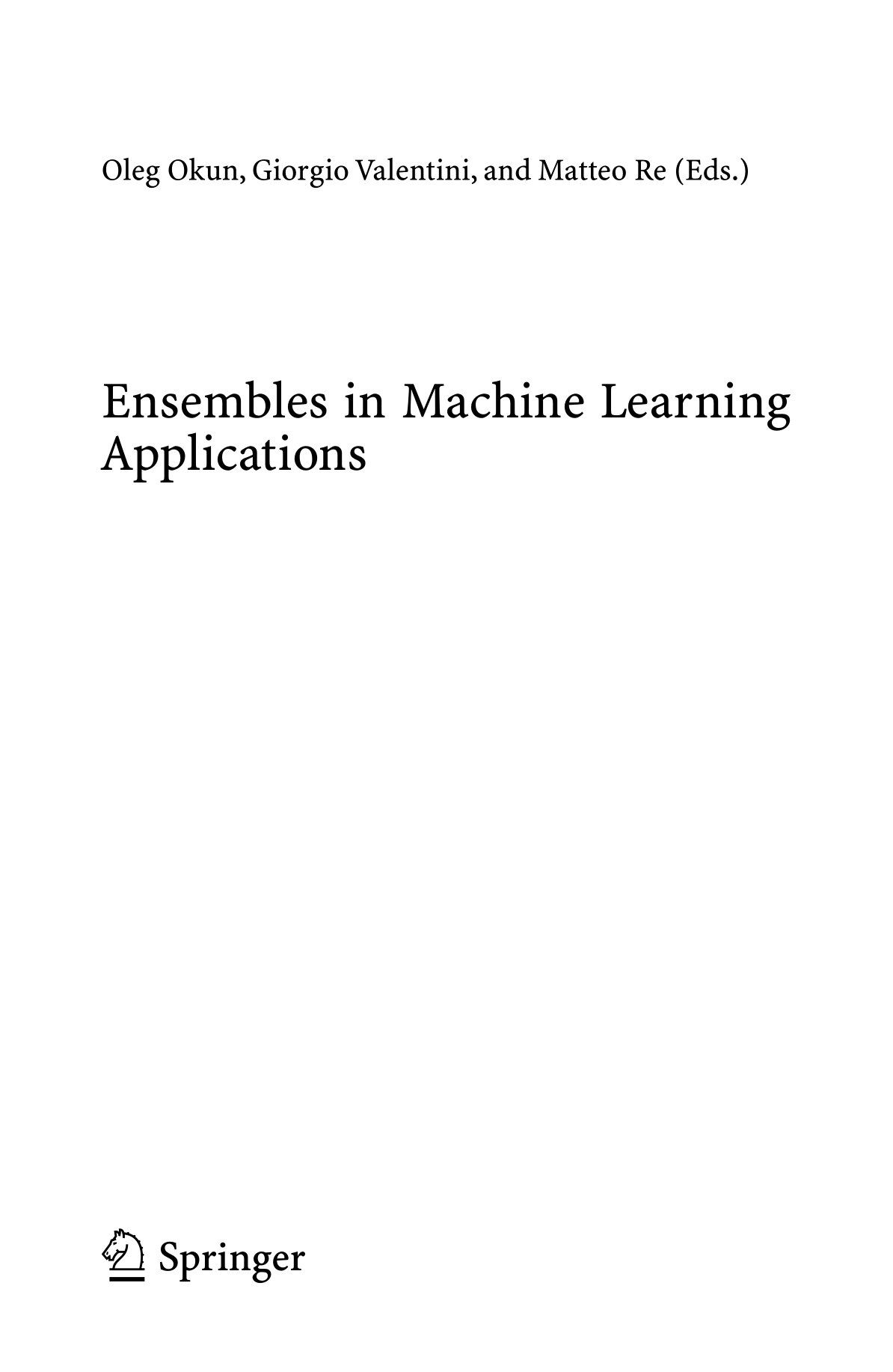 Ensembles in Machine Learning Applications – E-books Max30