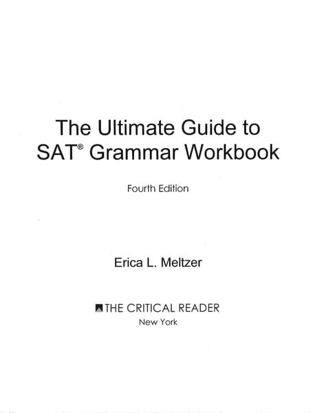 The Ultimate Guide to SAT Grammar Workbook, 4th Edition – E-books Max30