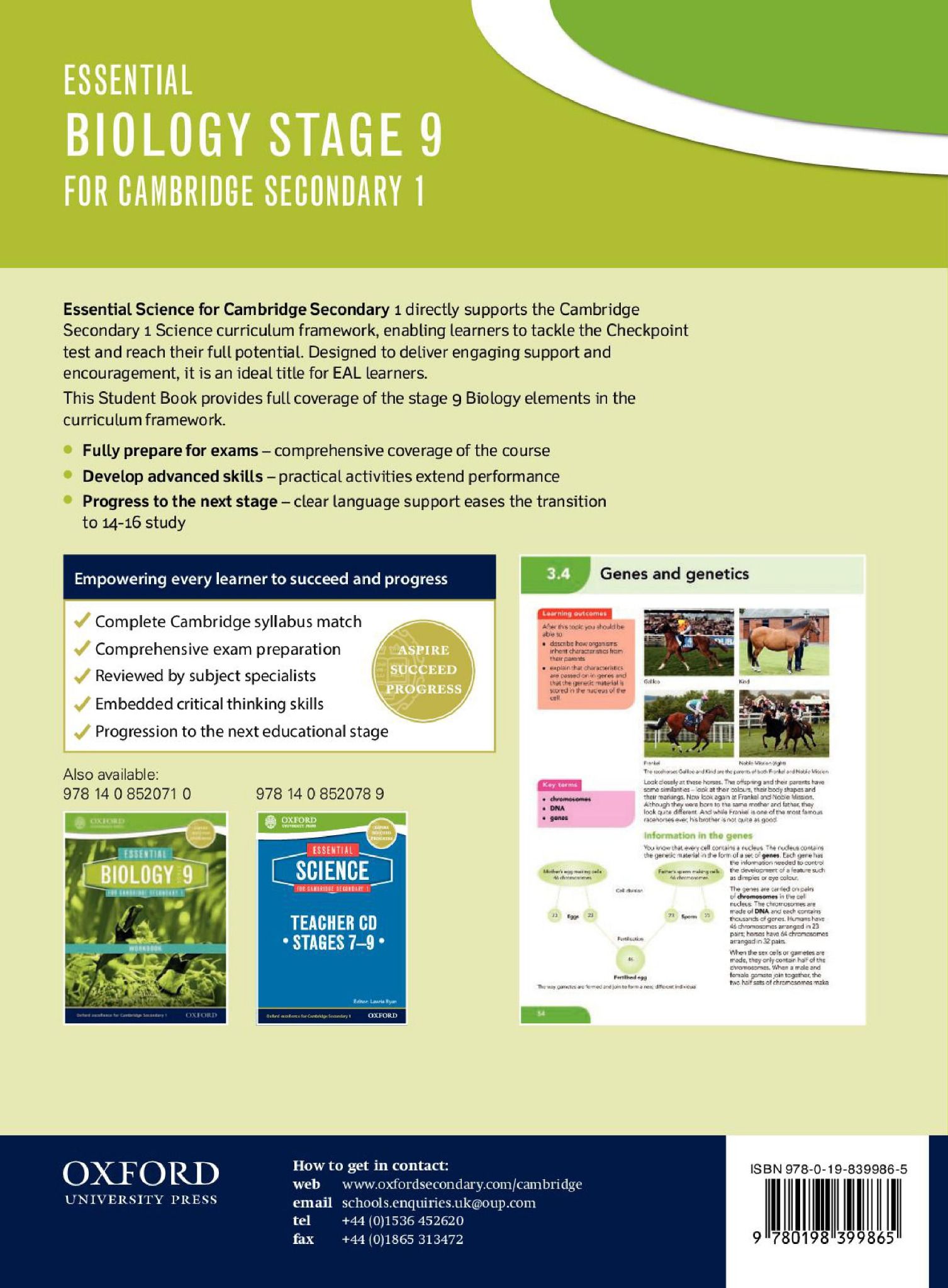 Essential Biology for Cambridge Lower Secondary Stage 9 Student Book ...