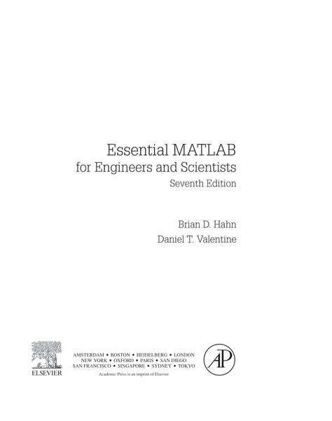 Essential MATLAB for Engineers and Scientists 7th Edition – E-books Max30