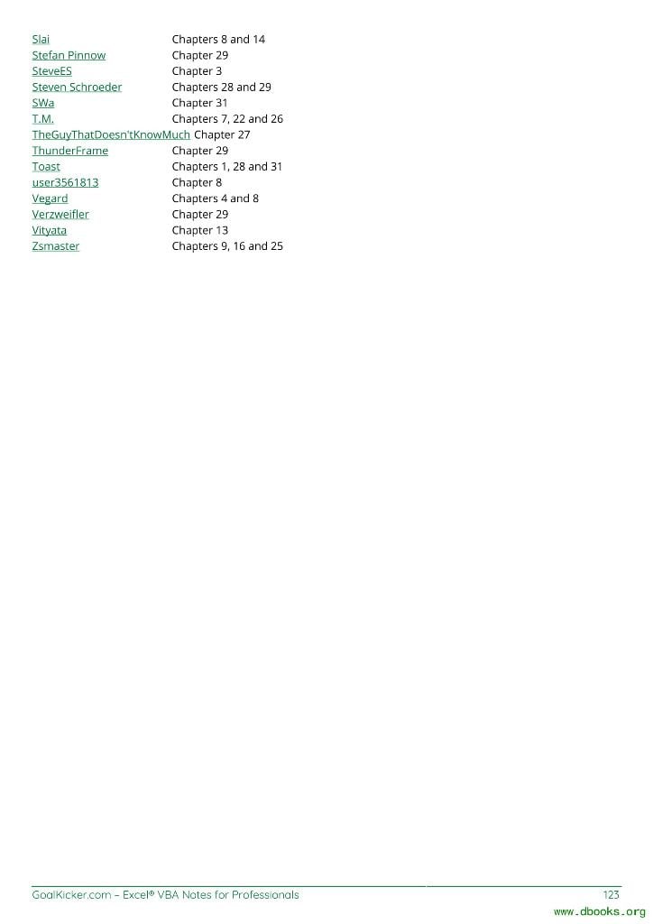 Excel VBA Notes for Professionals – E-books Max30