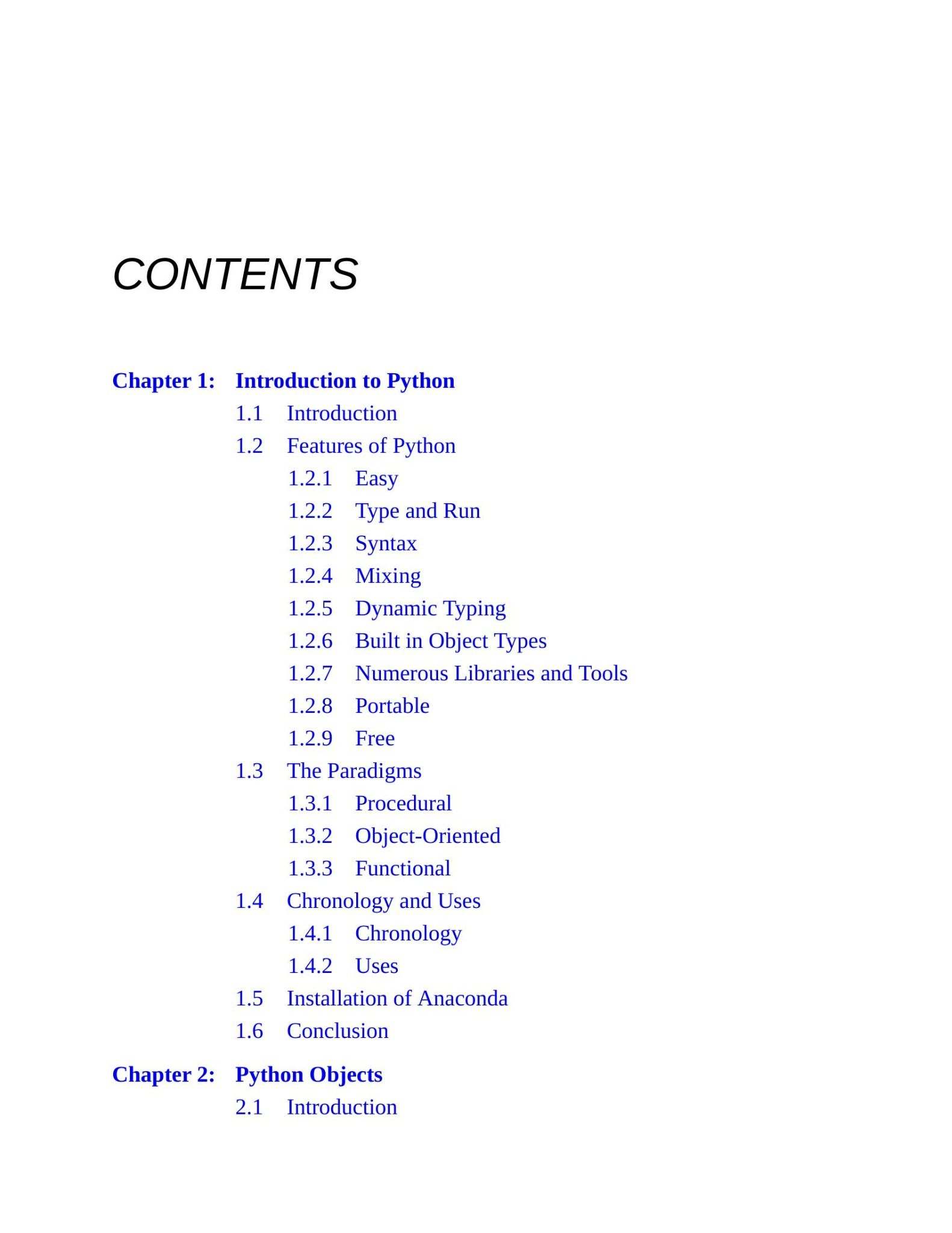 Python Basics A Self-Teaching Introduction (mục lục không có số trang ...