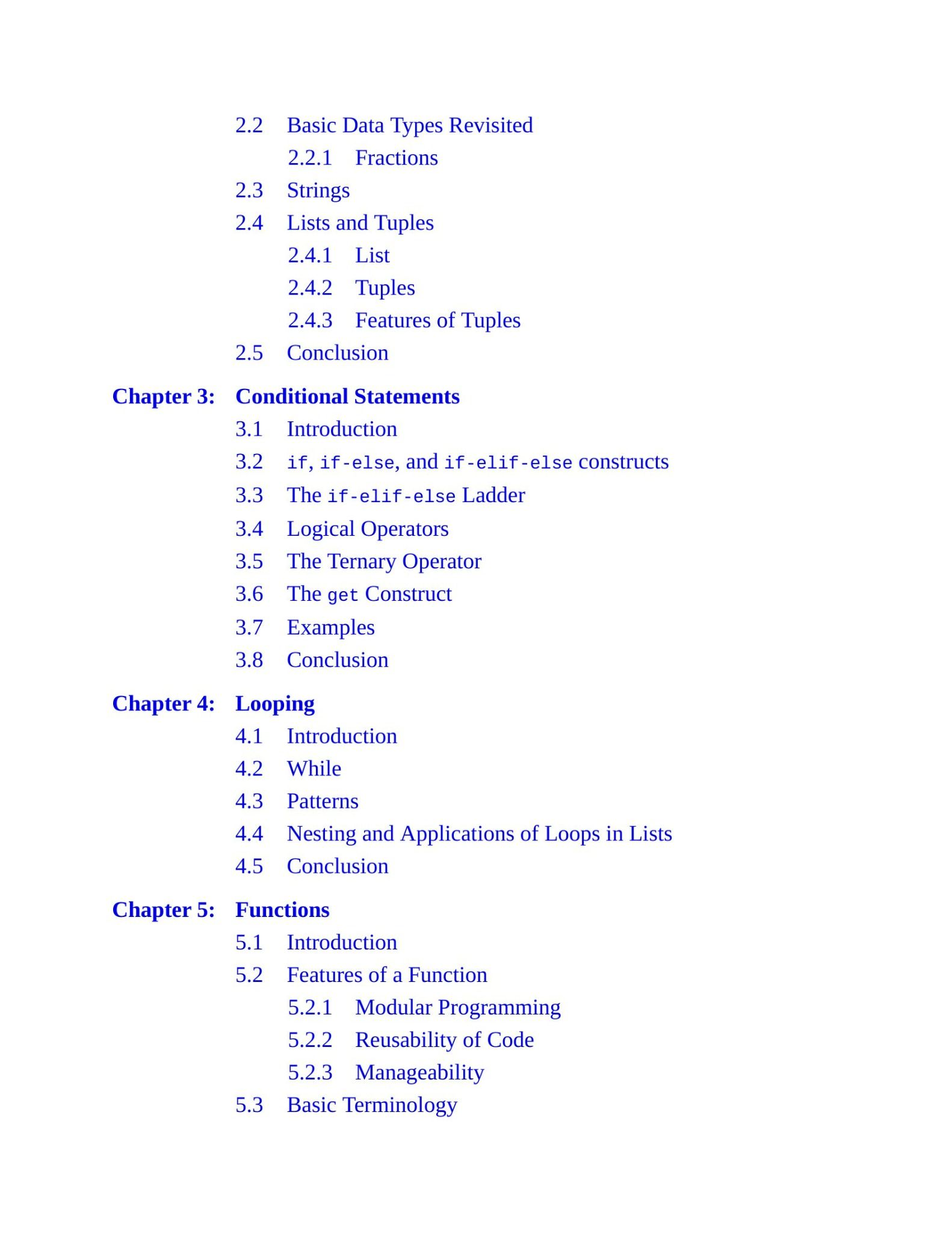Python Basics A Self-Teaching Introduction (mục lục không có số trang ...