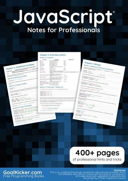 JavaScript Notes for Professionals – E-books Max30