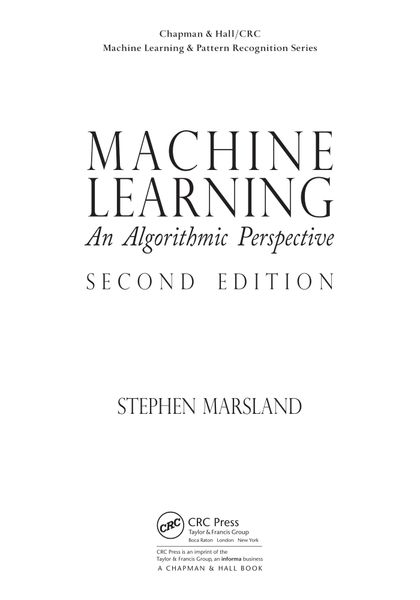 Machine Learning An Algorithmic Perspective Second Edition E Books