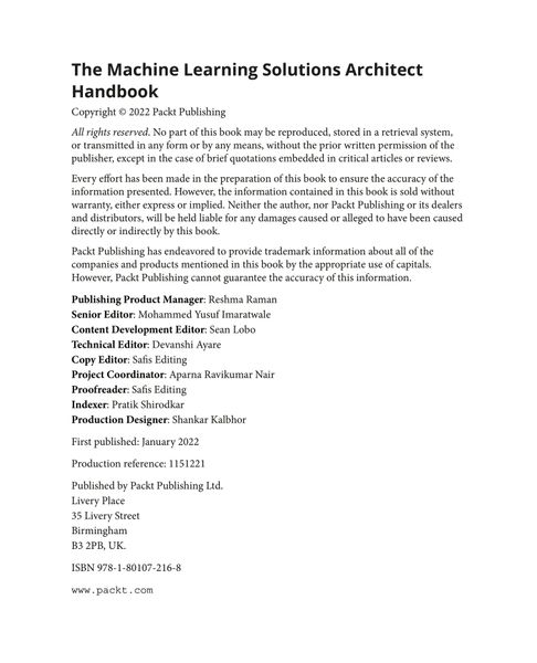 The Machine Learning Solutions Architect Handbook: Create machine lear – E-books Max30