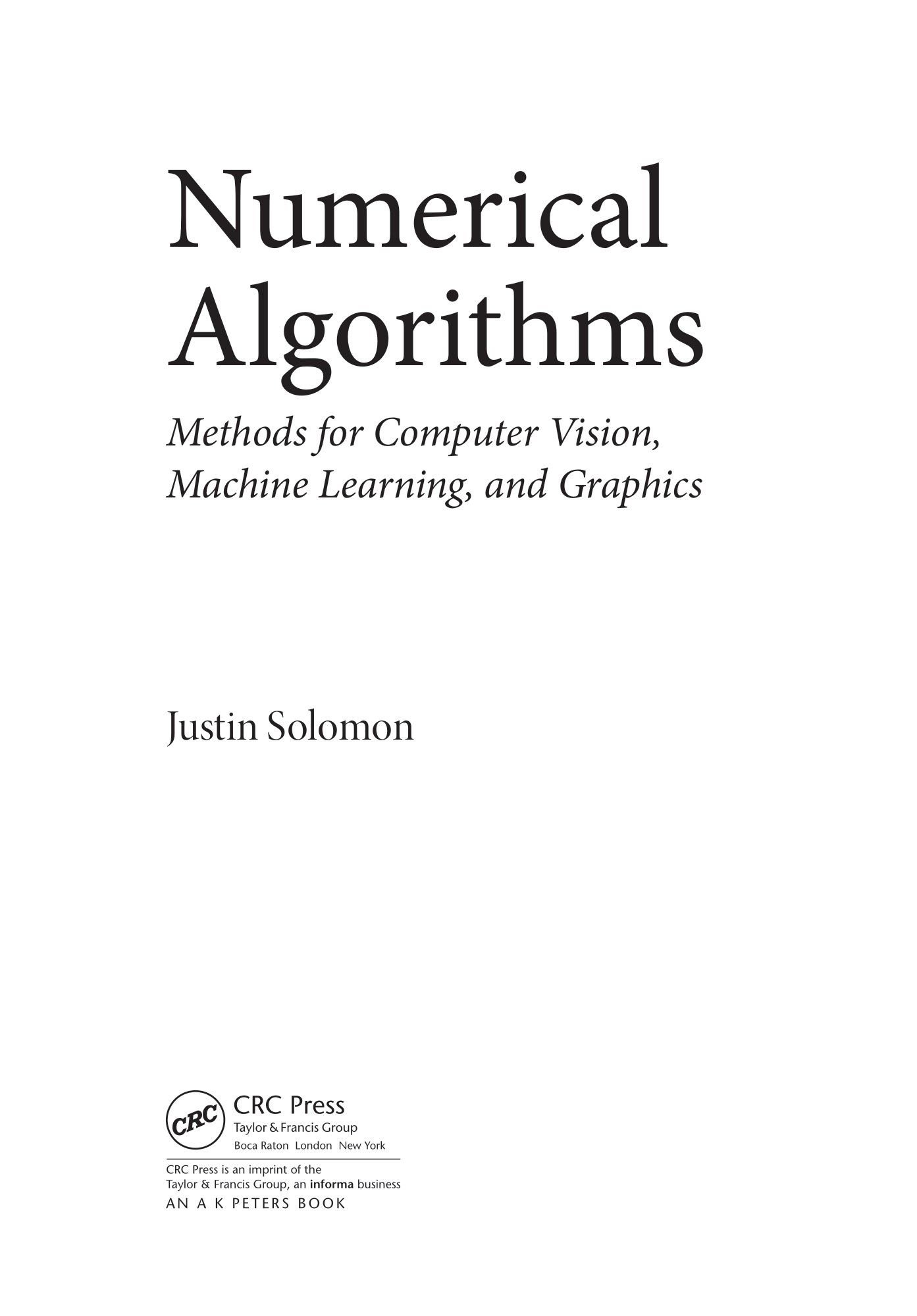Numerical Algorithms Methods For Computer Vision Machine Learning An E Books Max30
