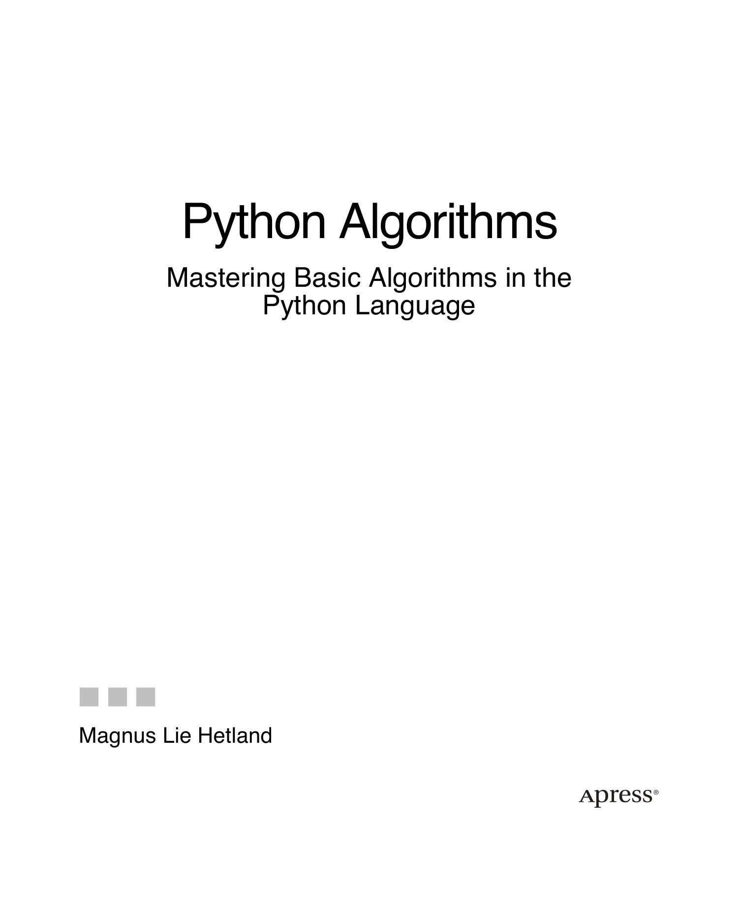 Python Algorithms Mastering Basic Algorithms In The Python Language
