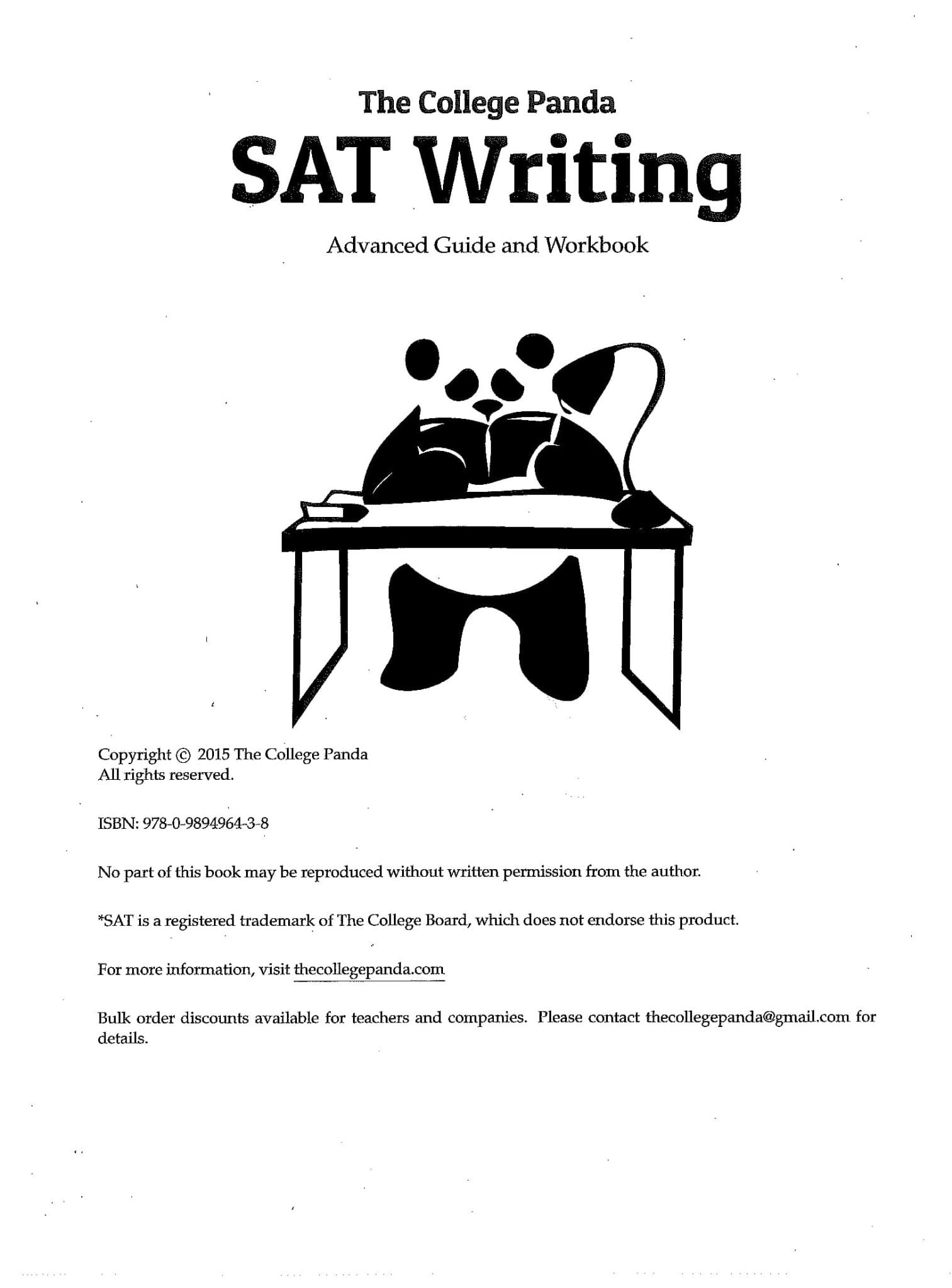 The College Panda's SAT Writing: Advanced Guide and Workbook for the N ...