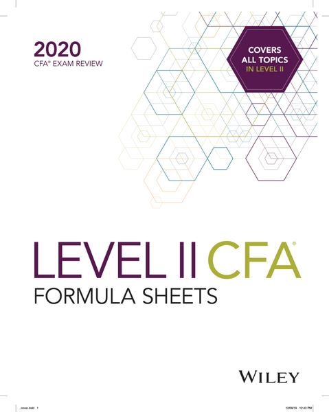 Wiley Level II CFA Formula Sheets 2020 – E-books Max30