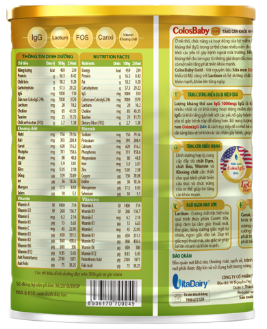 Sữa ColosBaby Gold 1+ 800g (1 - 2 tuổi) – Bé Bồng