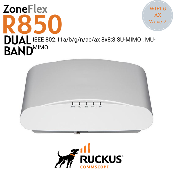 BỘ PHÁT WIFI RUCKUS ZONEFLEX R850 Indoor Wi-Fi 6 AX