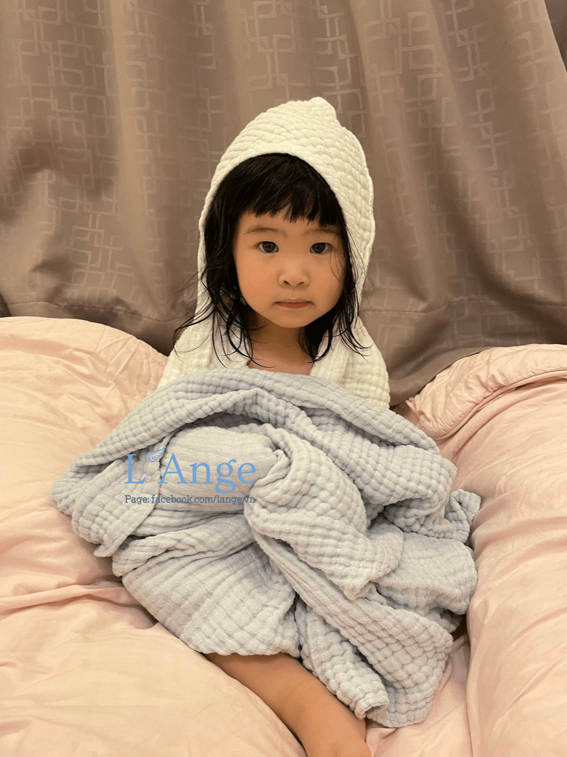 L'ANGE KHĂN TẮM VẢI BÔNG CÓ NÓN 6 LỚP 65X65 – YODEE Việt Nam