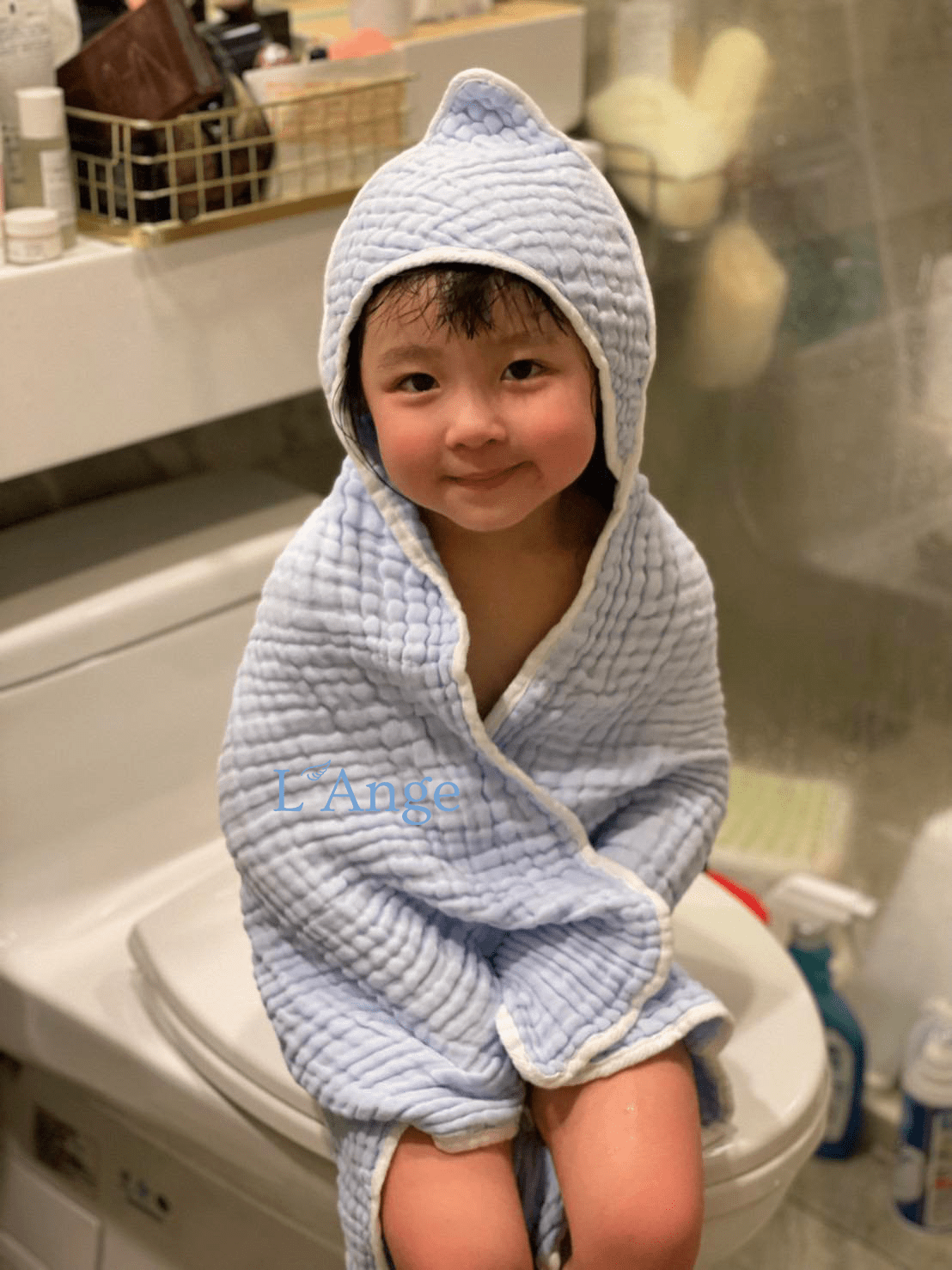 L'ANGE KHĂN TẮM VẢI BÔNG CÓ NÓN 6 LỚP 65X65 – YODEE Việt Nam