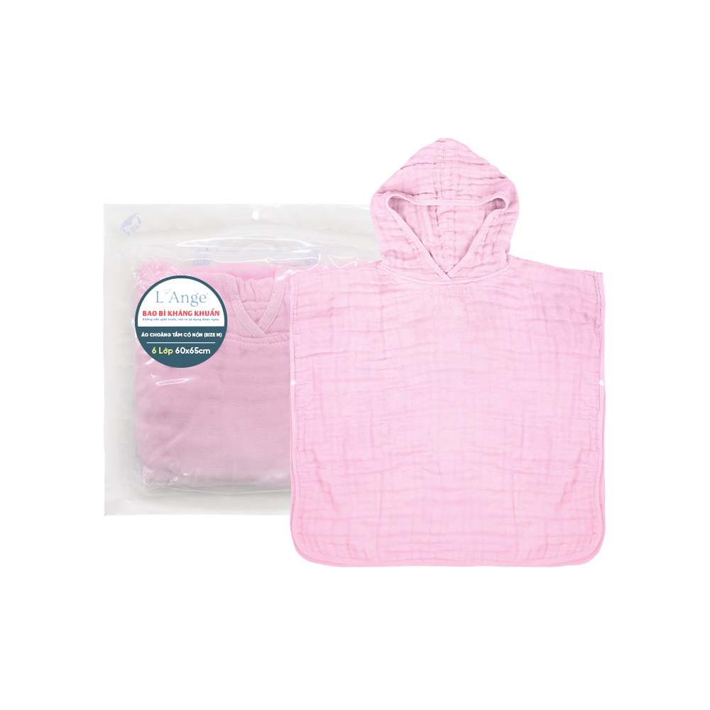 L'ANGE ÁO CHOÀNG TẮM CÓ NÓN VẢI BÔNG 6 LỚP 60x65cm (SIZE M) – YODEE Việt Nam