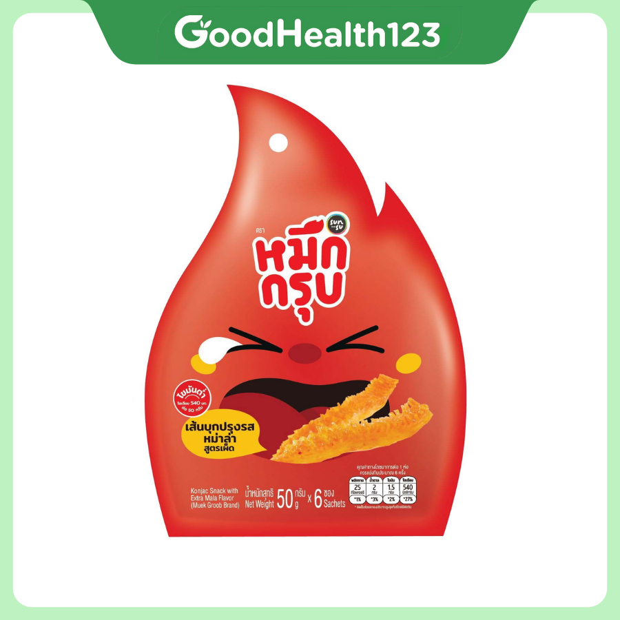 Snack Konjac SunSu - Mực Sật Thái Lan - Cay tê, Giòn Sần Sật - Bịch 6 ...