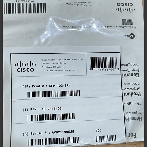 Module quang Cisco SFP-10G-SR-X SFP+ for MMF, 850-nm, LC Duplex, 300m ...