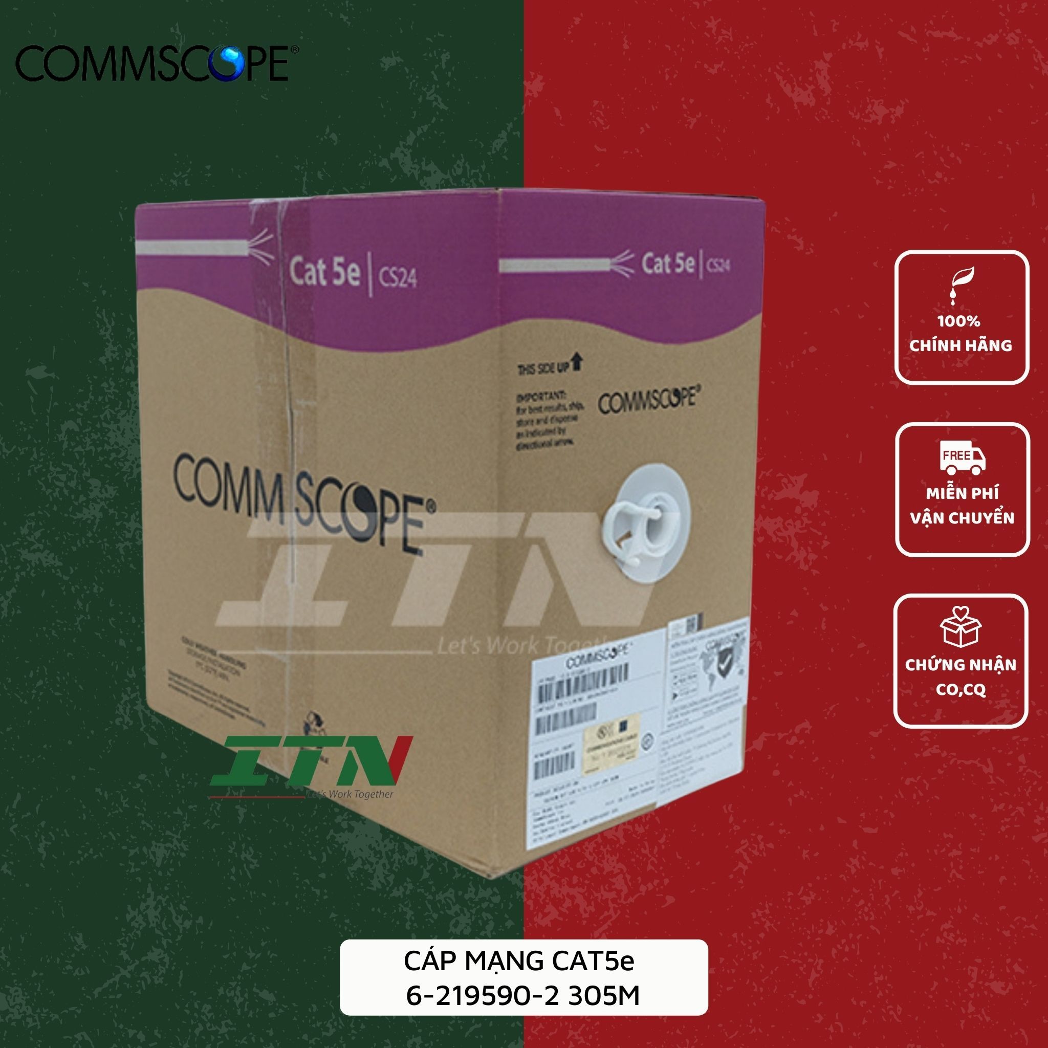 Dây Cáp mạng Cat5e Commscope 6-219590-2 305m màu trắng – Công ty TNHH ...