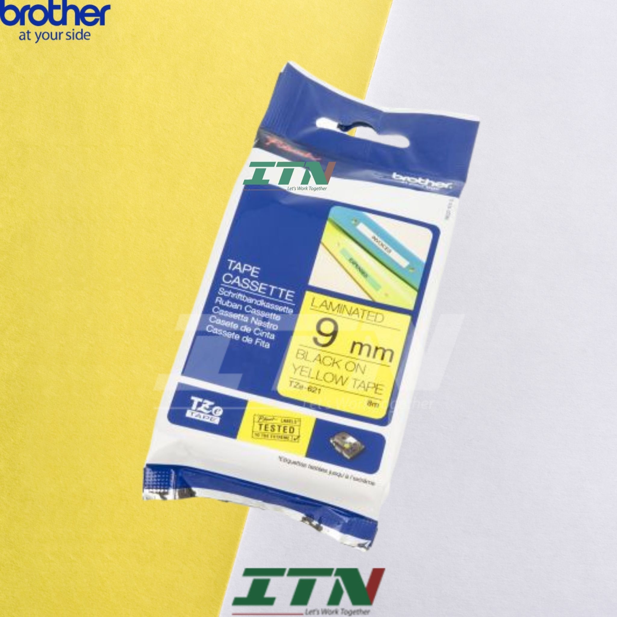 Nhãn in brother Tze-621 9mm chữ đen nền vàng – Công ty TNHH Thương Mại ITN