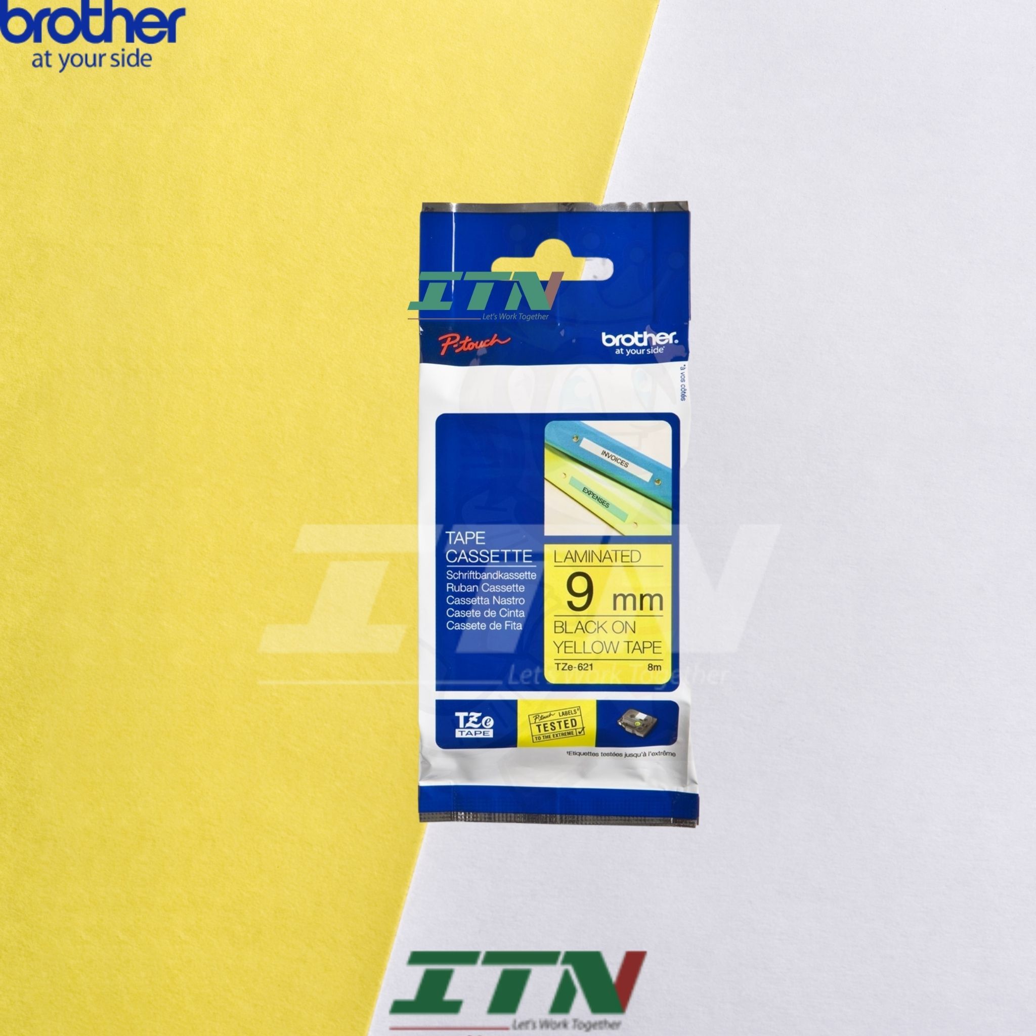 Nhãn in brother Tze-621 9mm chữ đen nền vàng – Công ty TNHH Thương Mại ITN