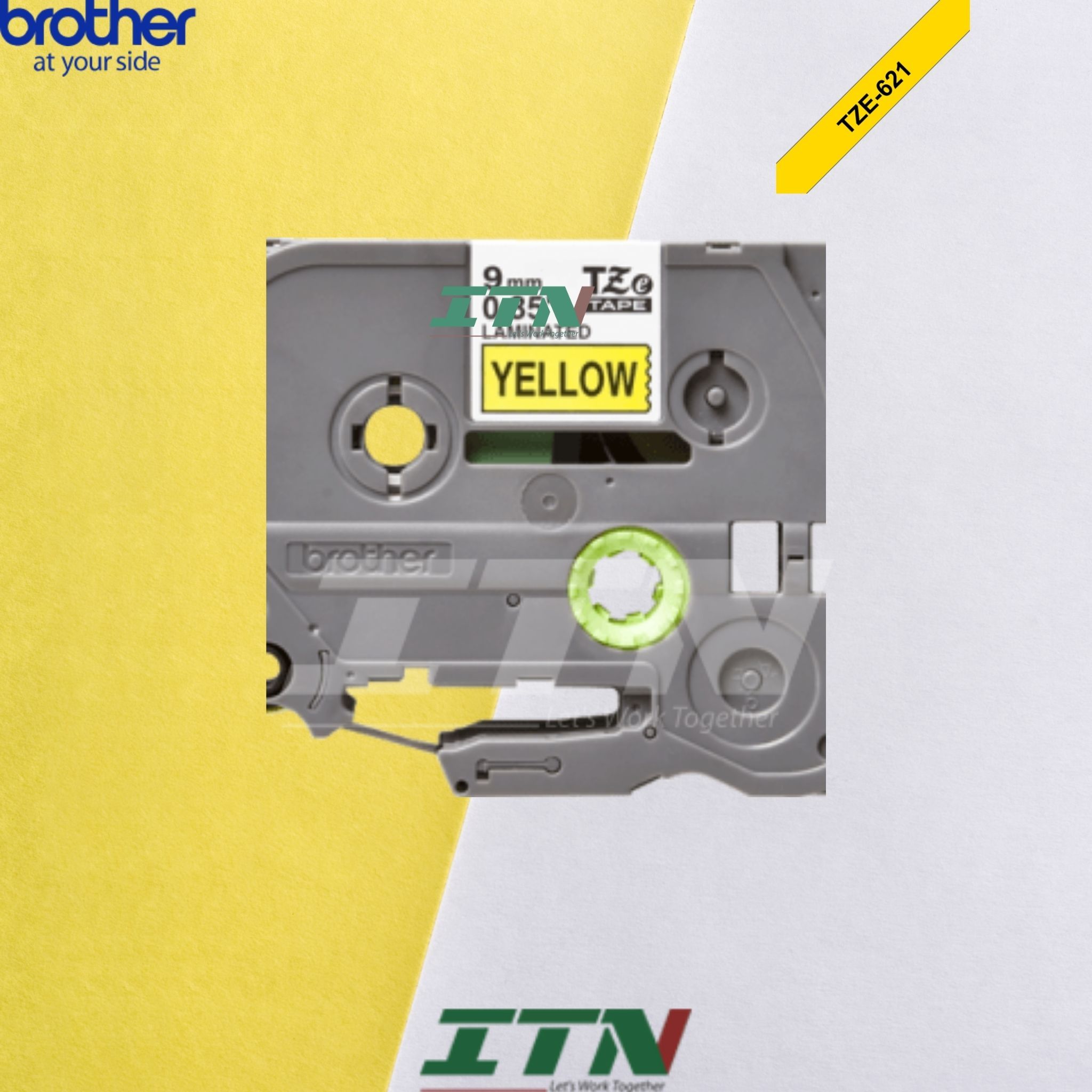 Nhãn in brother Tze-621 9mm chữ đen nền vàng – Công ty TNHH Thương Mại ITN