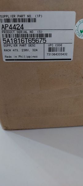 APC Rack ATS, 230V, 16A, (2) IEC 309 in, (1) IEC 309 out ATS AP4422 ...