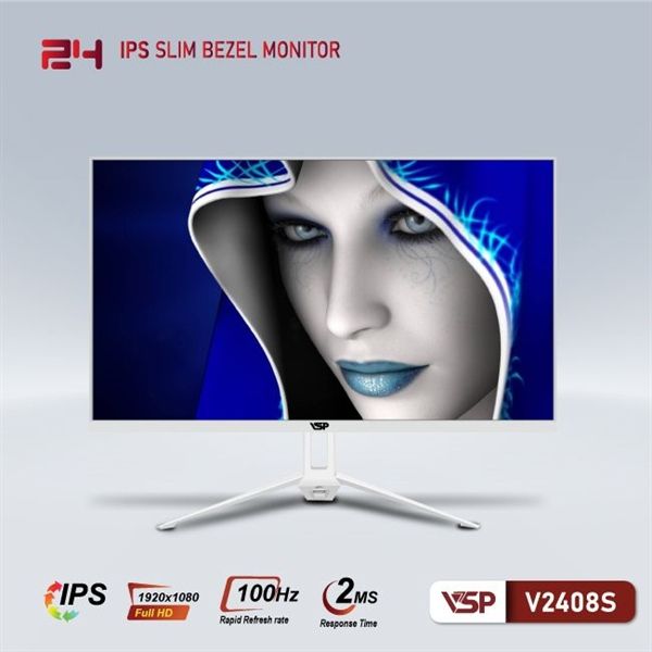 Màn Hình VSP V2408S (23.8inch/ FHD/ IPS/ 100Hz/ Trắng) – Máy Tính Long Thành - Chuyên mua bán ...