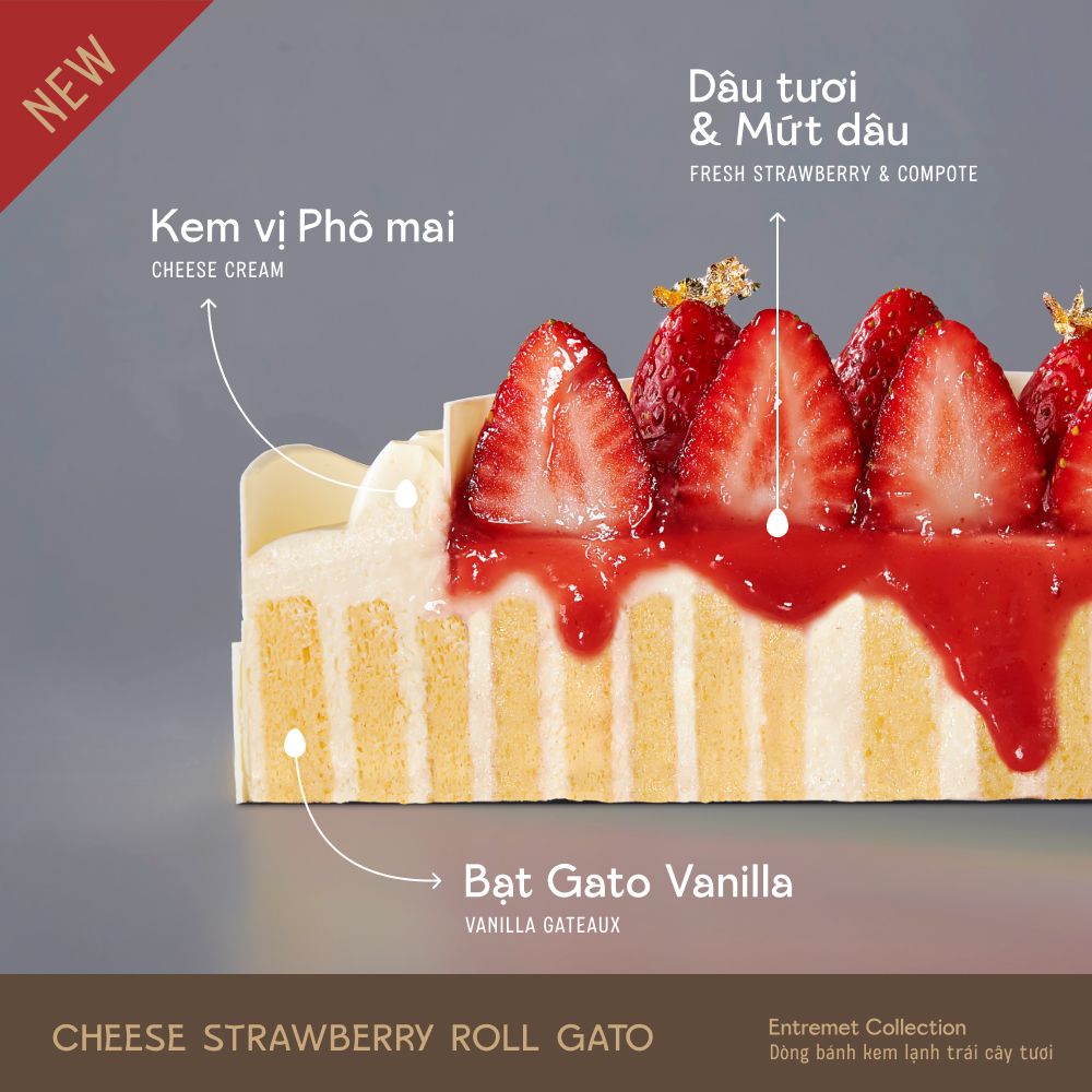CHEESE STRAWBERRY ROLL GATO – Artemis Pastry