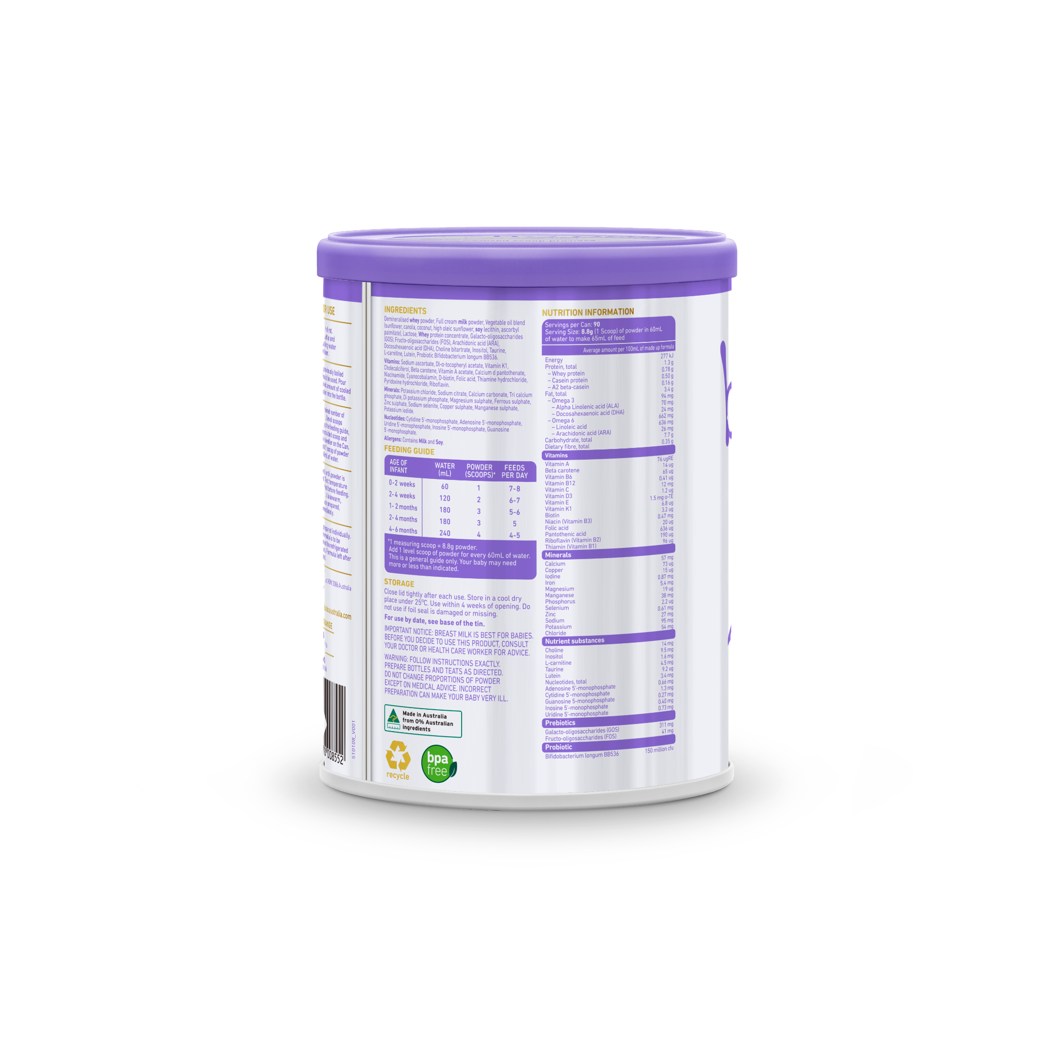 Sản phẩm dinh dưỡng công thức Bubs Supreme Infant Formula 1 – HC ...