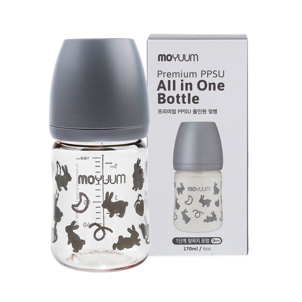 BÌNH SỮA MOYUUM HỌA TIẾT THỎ ĐEN 170ml – Gia Phú Baby