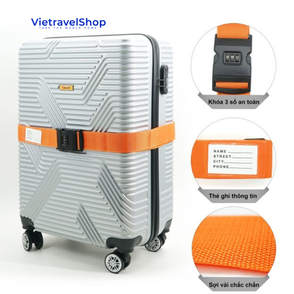 Dây đai vali có khóa số - VietravelShop