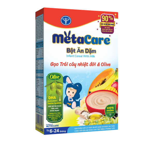 Bột ăn dặm Metacare gạo sữa trái cây nhiệt đới & Olive