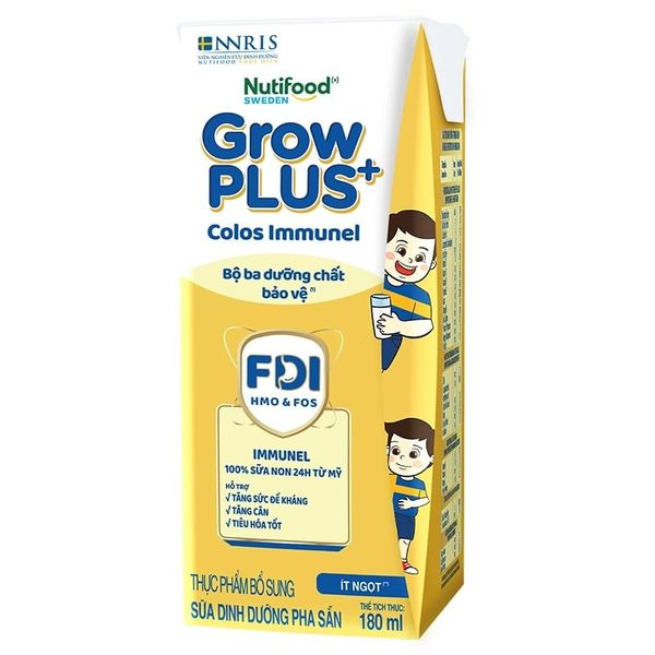 Sữa nước GrowPLUS + Sữa Non Immunel, 180ml x 4h