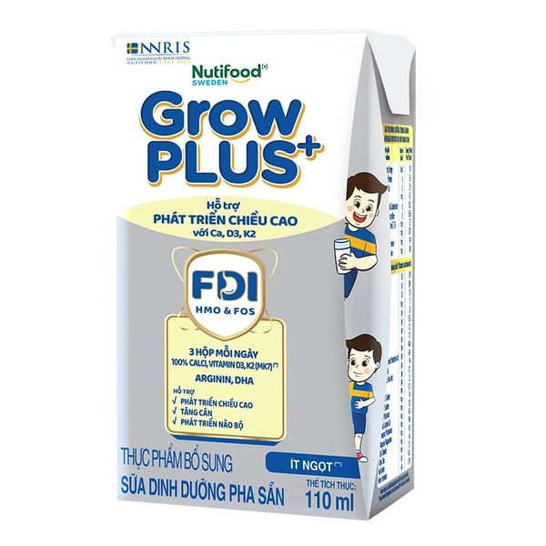 Sữa nước GrowPLUS + Tăng chiều cao, 110ml x 4h