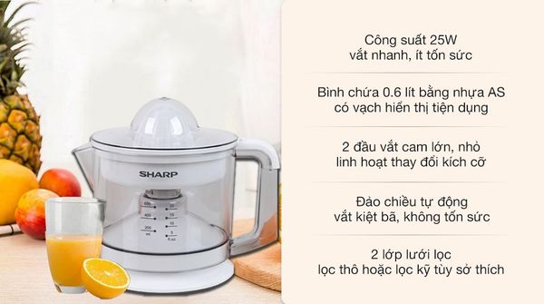 Máy vắt cam Sharp 25W EJ-J256-WH – Điện Máy A Hò