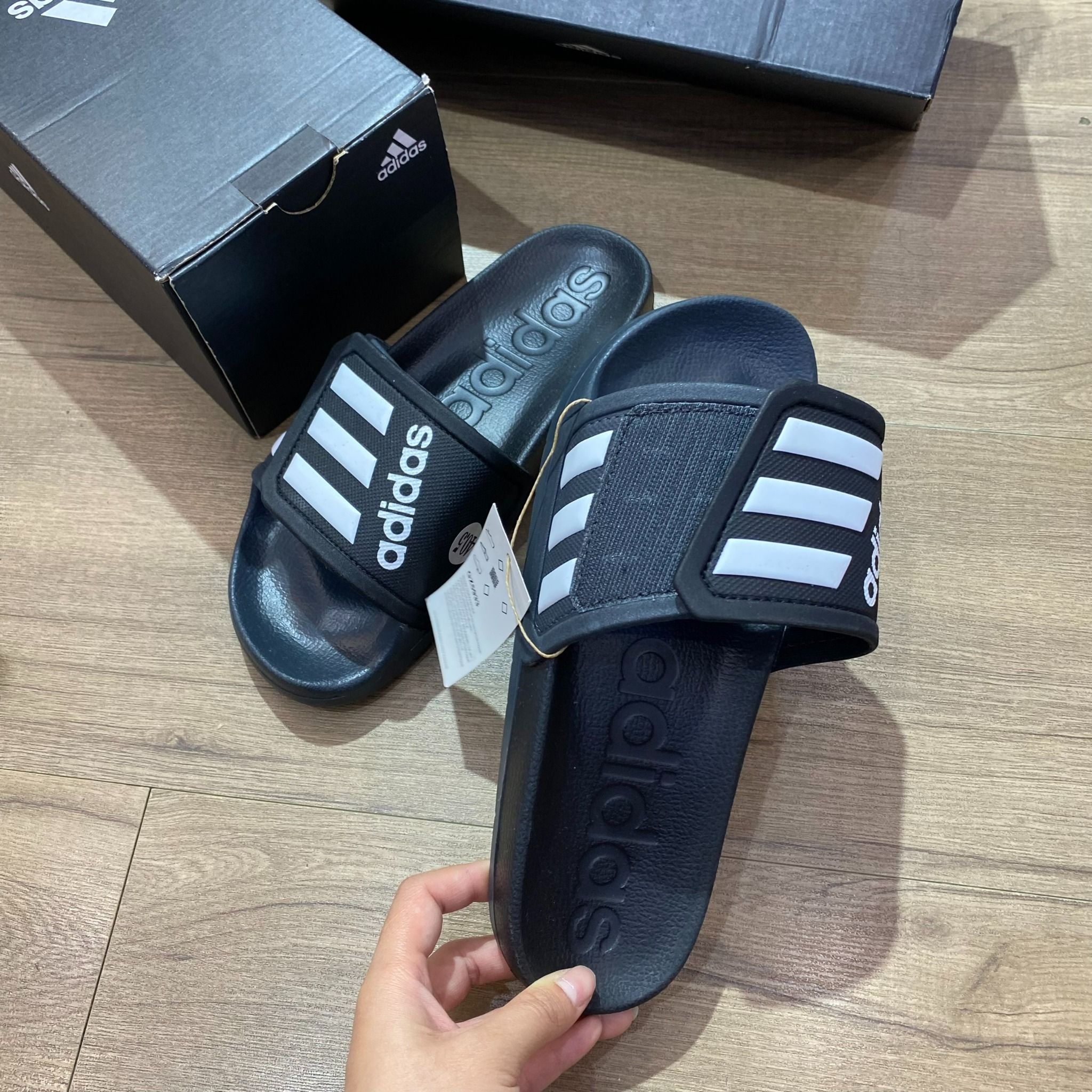 0843 - HÀNG CHÍNH HÃNG - DÉP QUAI NGANG ADIDAS ADILETTE TND MÀU ĐEN SỌ ...