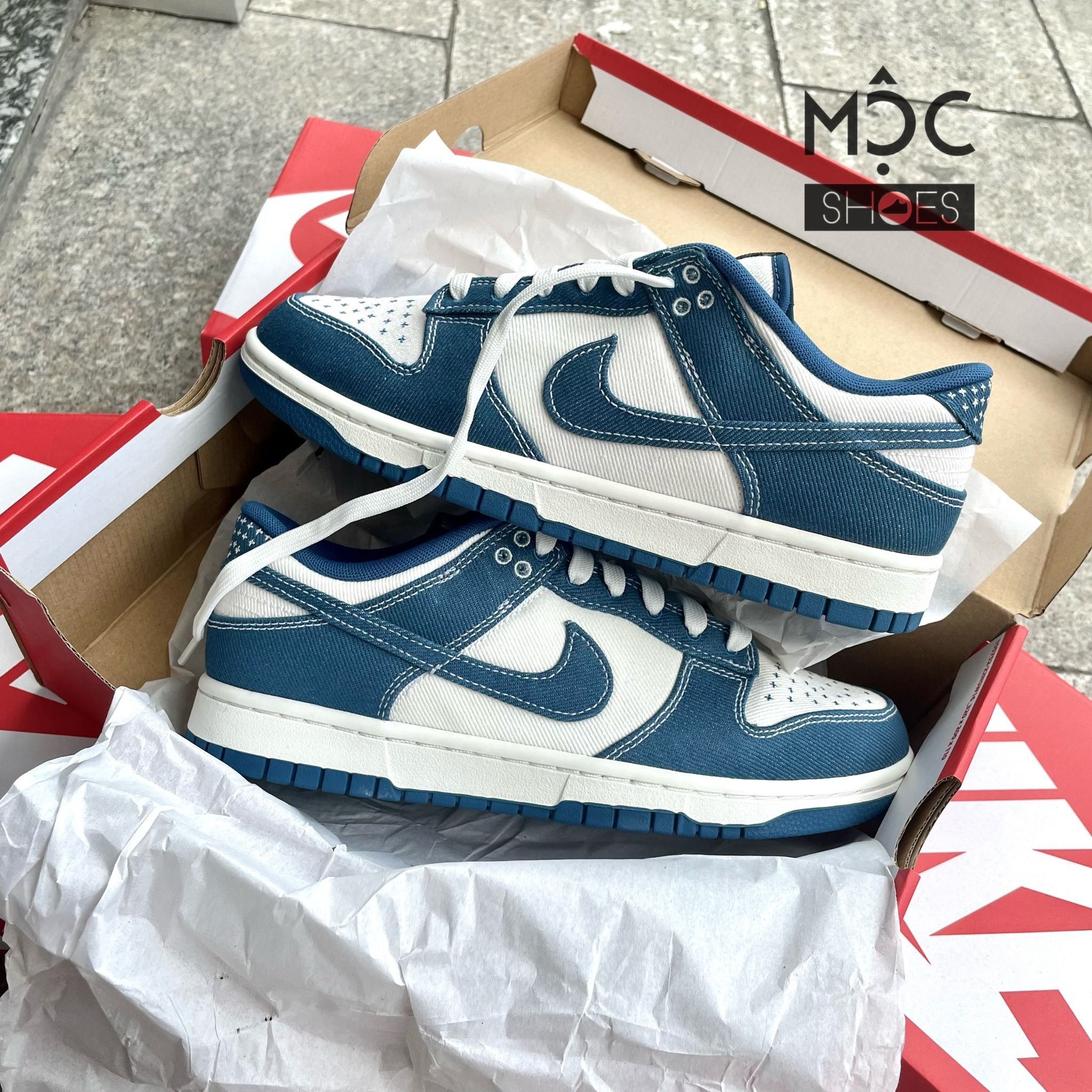 1075 - HÀNG CHÍNH HÃNG - GIÀY NIKE DUNK LOW INDUSTRIAL BLUE ‘SASHIKO ...