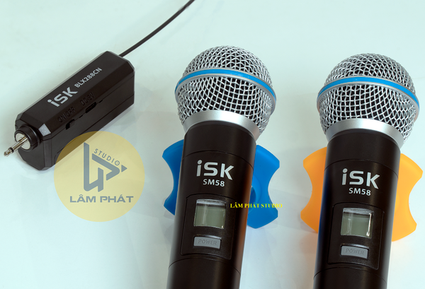 Micro Không Dây ISK SM58 2 Mic - THIẾT BỊ LIVESTREAM THU ÂM - LÂM PHÁT STUDIO