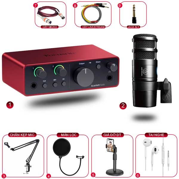 Combo Thu Âm Focusrite Solo Gen 4 và Micro AT2040 - THIẾT BỊ LIVESTREAM ...