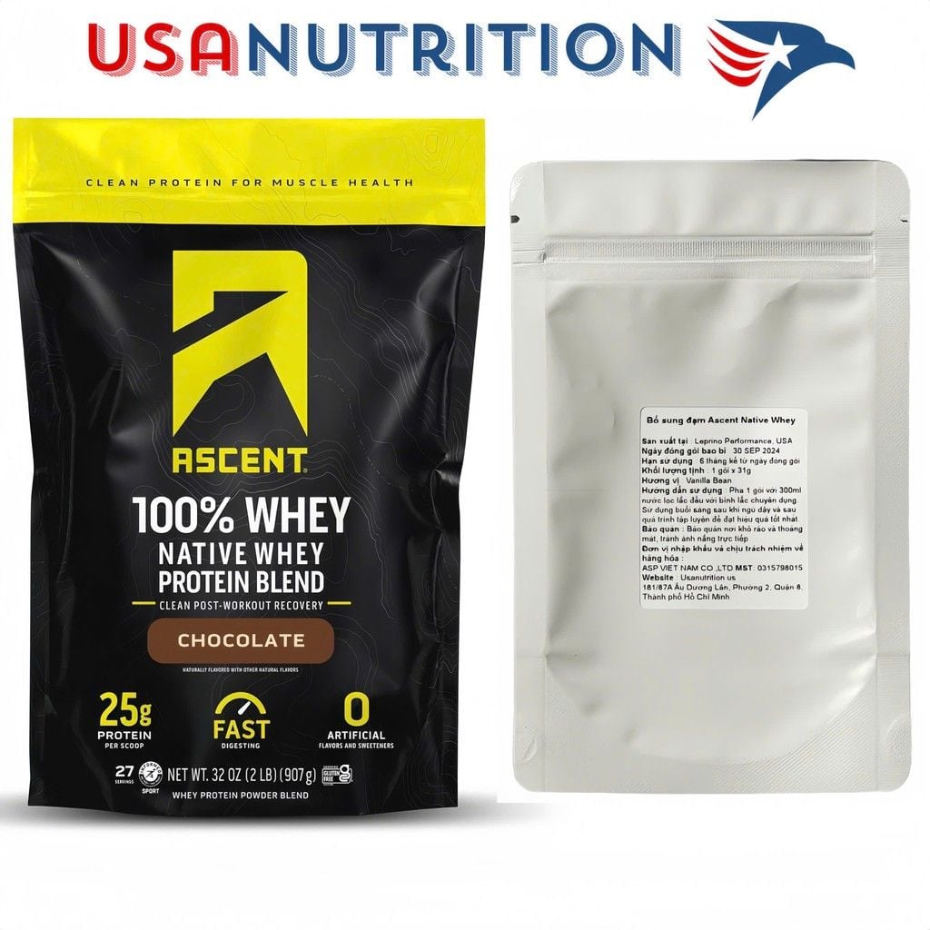 Whey protein tốt nhất 2024 Ascent Native Whey chứng nhận "Informed-Cho ...
