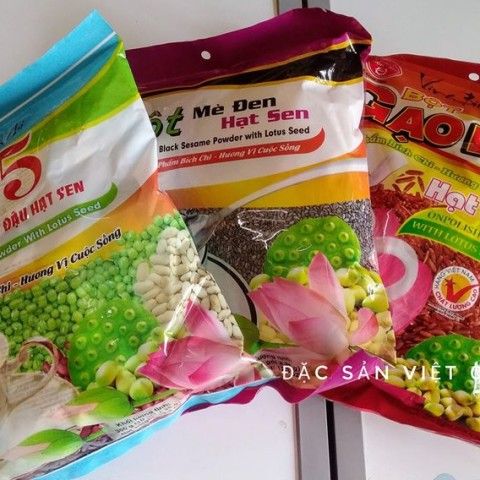 COMBO BỘT GẠO LỨT - BỘT MÈ ĐEN - BỘT 5 THỨ ĐẬU HẠT SEN có đường
