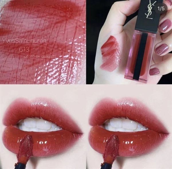 Son Kem YSL Vernis À Lèvres Water Stain 613 Cascade Bordeaux - Đỏ Mận ...
