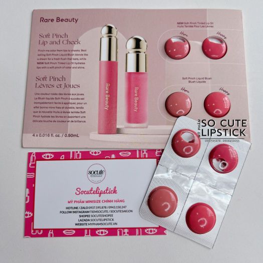 Sample Vỉ Son Rare Beauty Soft Pinch lip and cheek samples in Hope and ...