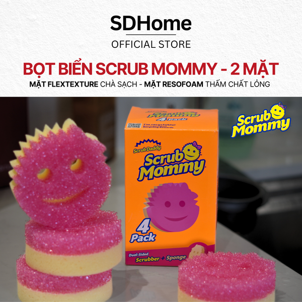 4 bộ miếng bọt biển Scrub Daddy Scrub Mommy – SDHome - Gia Dụng Nhập Khẩu