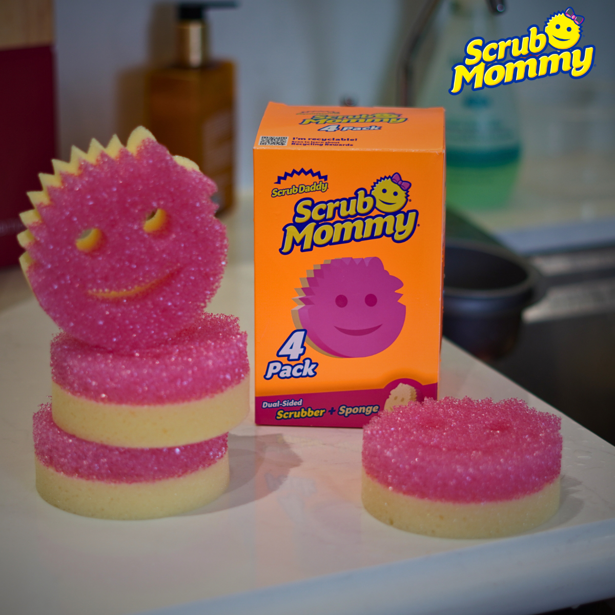 4 bộ miếng bọt biển Scrub Daddy Scrub Mommy – SDHome - Gia Dụng Nhập Khẩu
