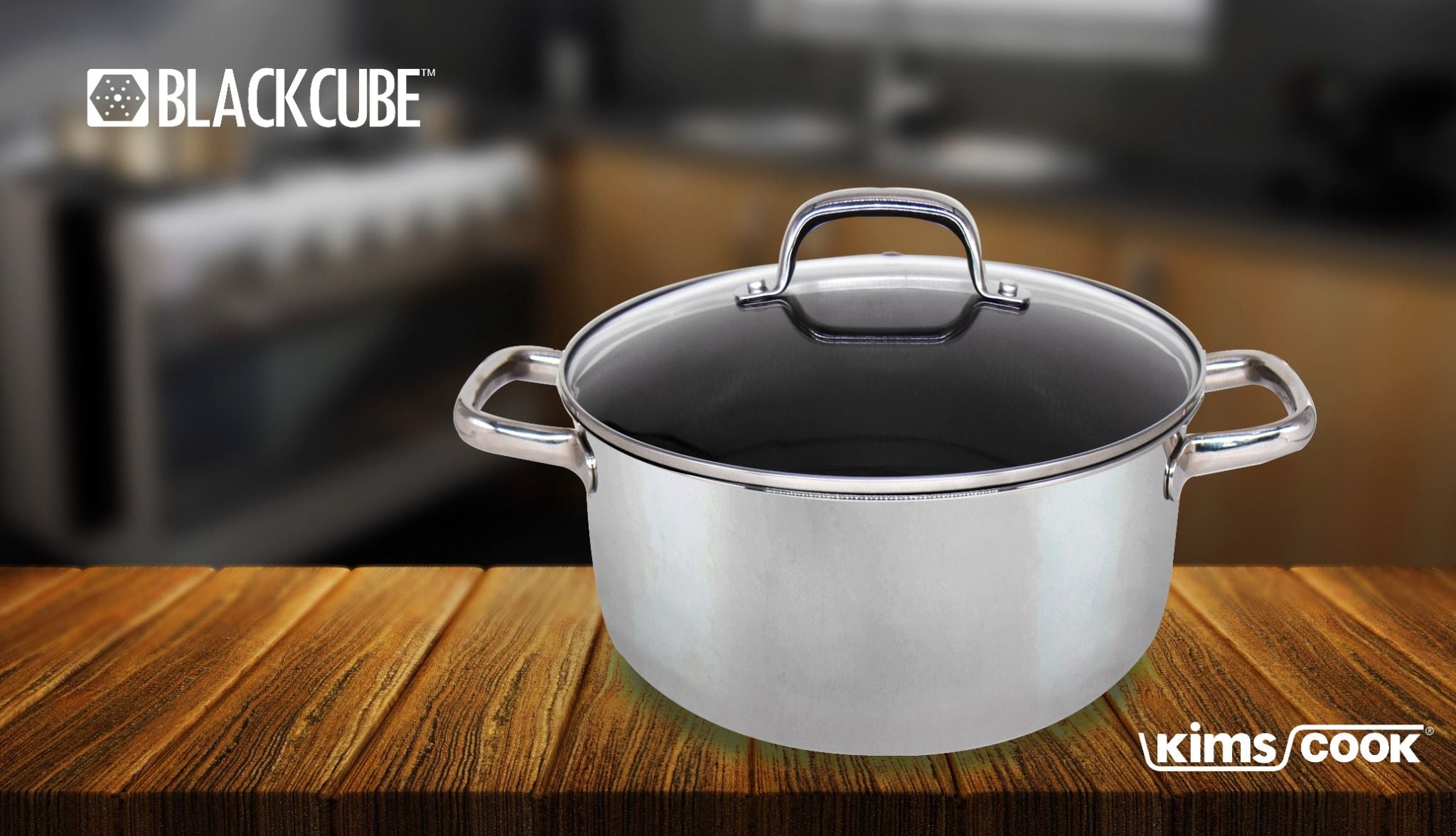 Nồi Black Cube inox 3 lớp nắp kính chống dính Kims Cook 24cm – SDHome ...