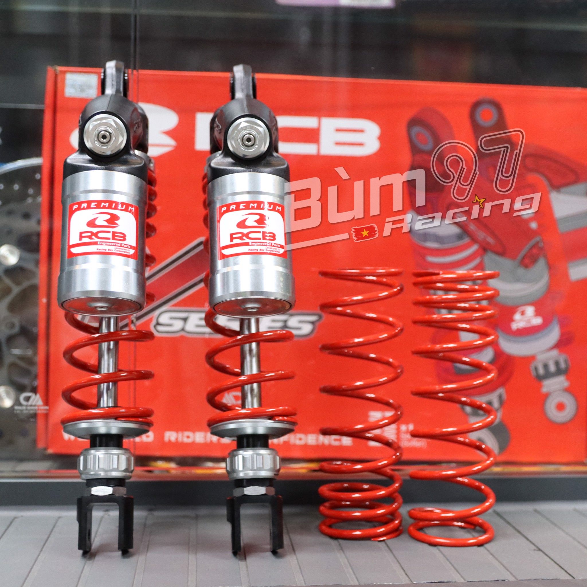 Phuộc RCB VD 320mm Đỏ AIR BALDE SH Ý PCS TĂNG CHỈNH BÌNH DẦU TĂNG CHỈN ...