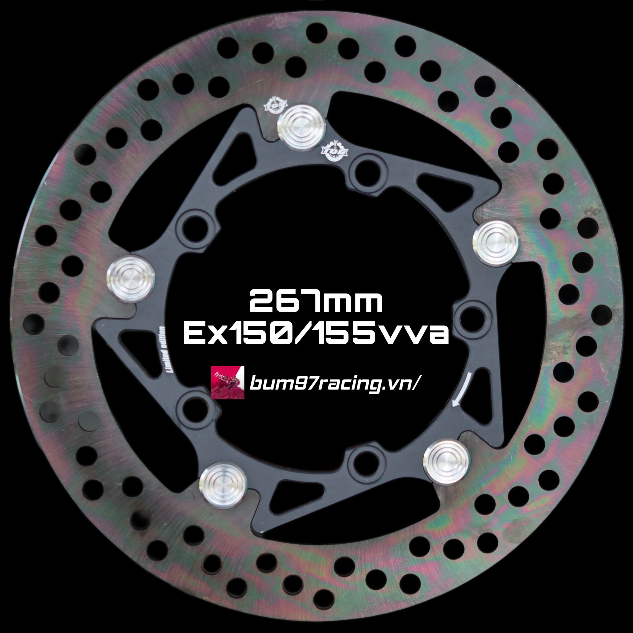 Đĩa TQ6 CNC 267mm 5 Lỗ Trước Ex150/155VVA – Bùm 97 Racing | Bùm TV